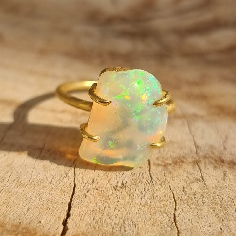 Rainbow Opal Ring - Etsy