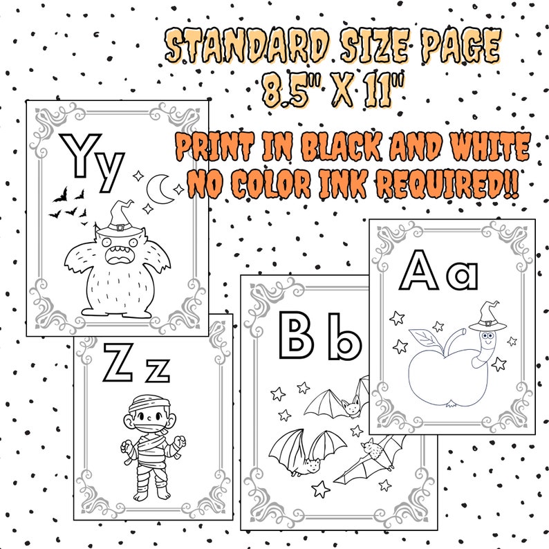 Printable ABC Halloween Coloring Pages, Kids Halloween Coloring Sheets ...