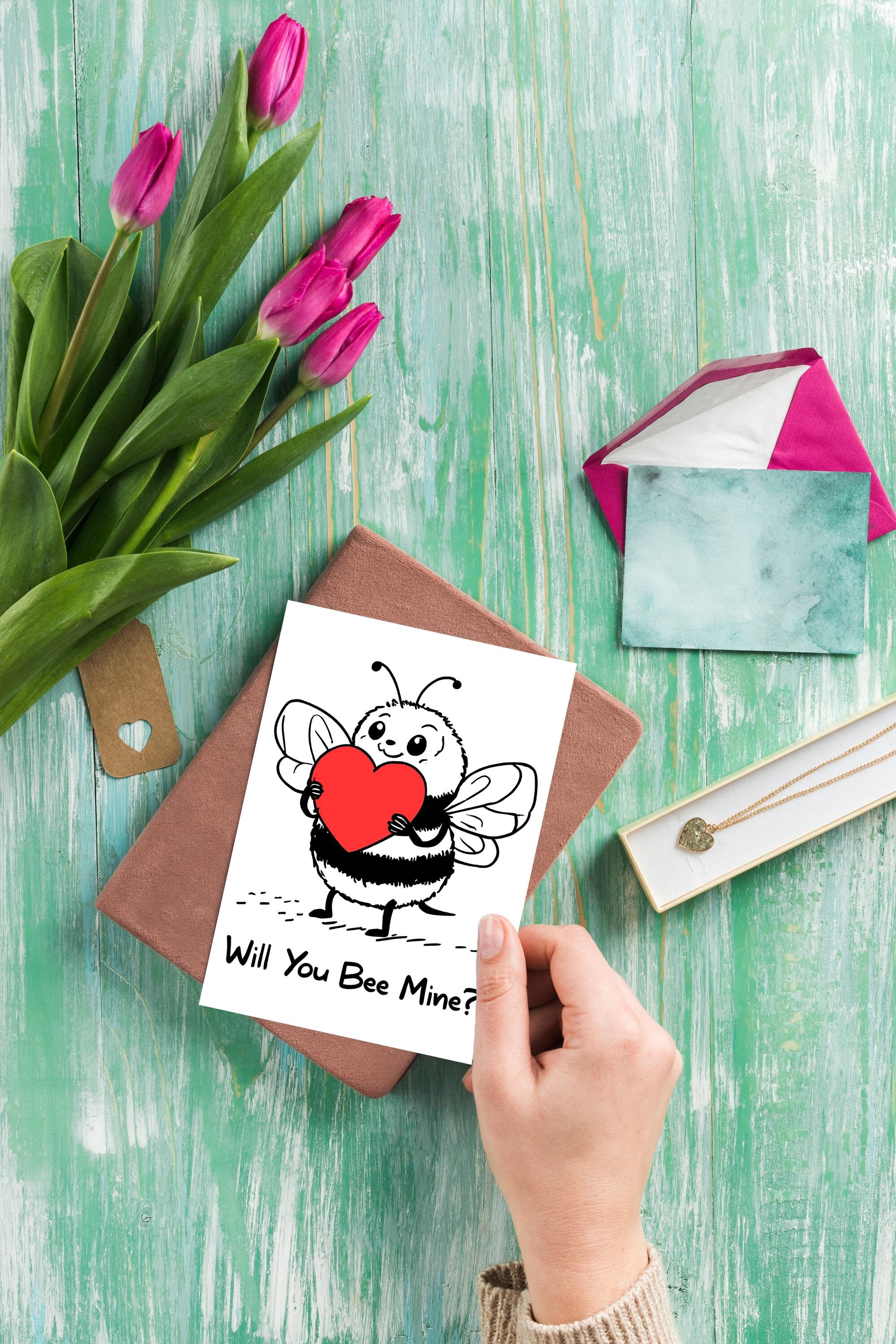 Bee Mine Valentine Card, Valentine's Day Card, Cute Pun Card, Valentine ...