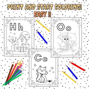 Printable ABC Halloween Coloring Pages, Kids Halloween Coloring Sheets ...