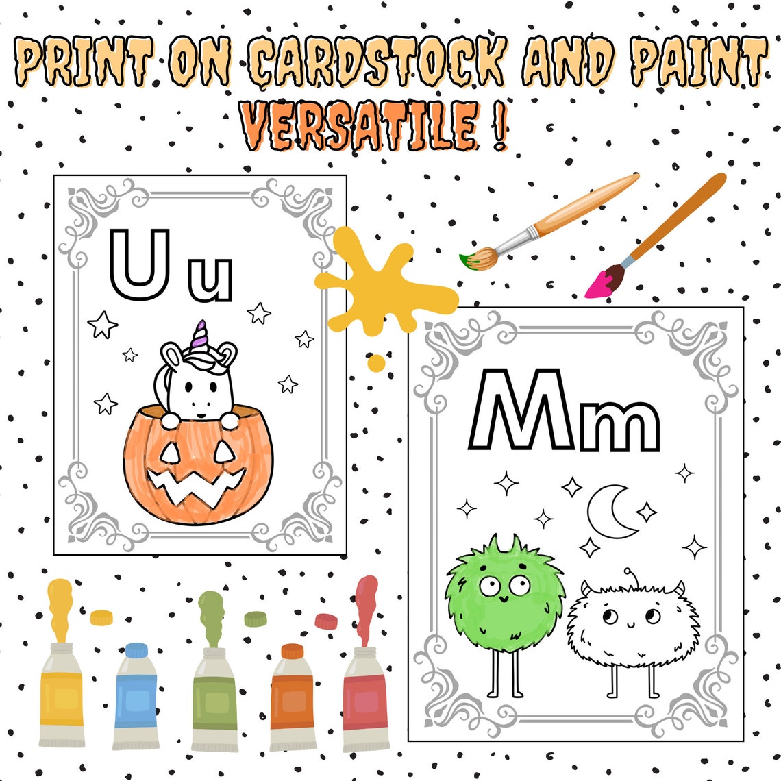 Printable ABC Halloween Coloring Pages, Kids Halloween Coloring Sheets ...