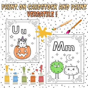 Printable ABC Halloween Coloring Pages, Kids Halloween Coloring Sheets ...