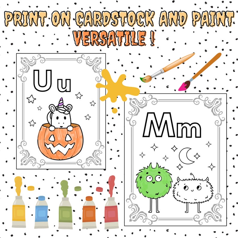 Printable ABC Halloween Coloring Pages, Kids Halloween Coloring Sheets ...