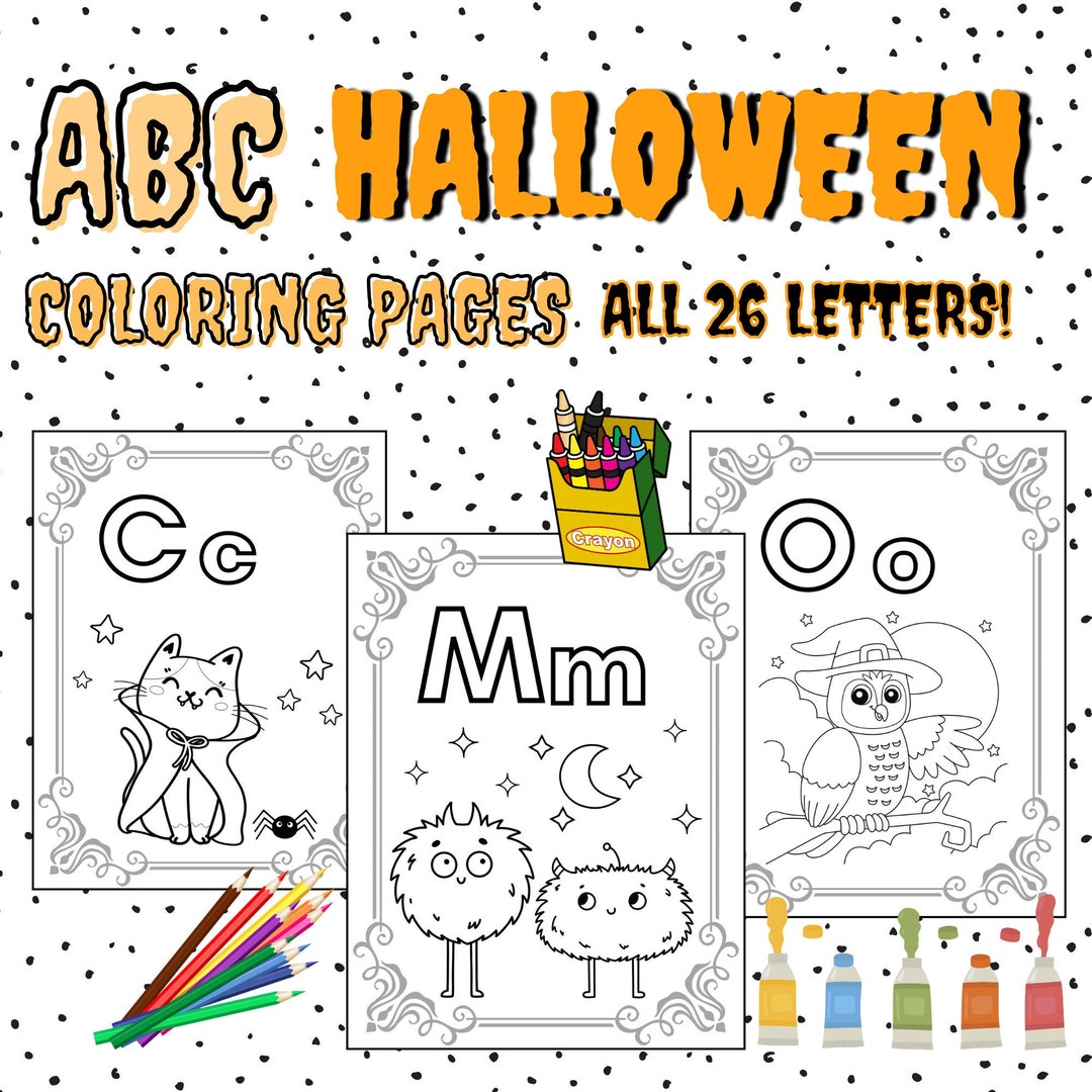 Printable ABC Halloween Coloring Pages, Halloween Coloring Pages ...