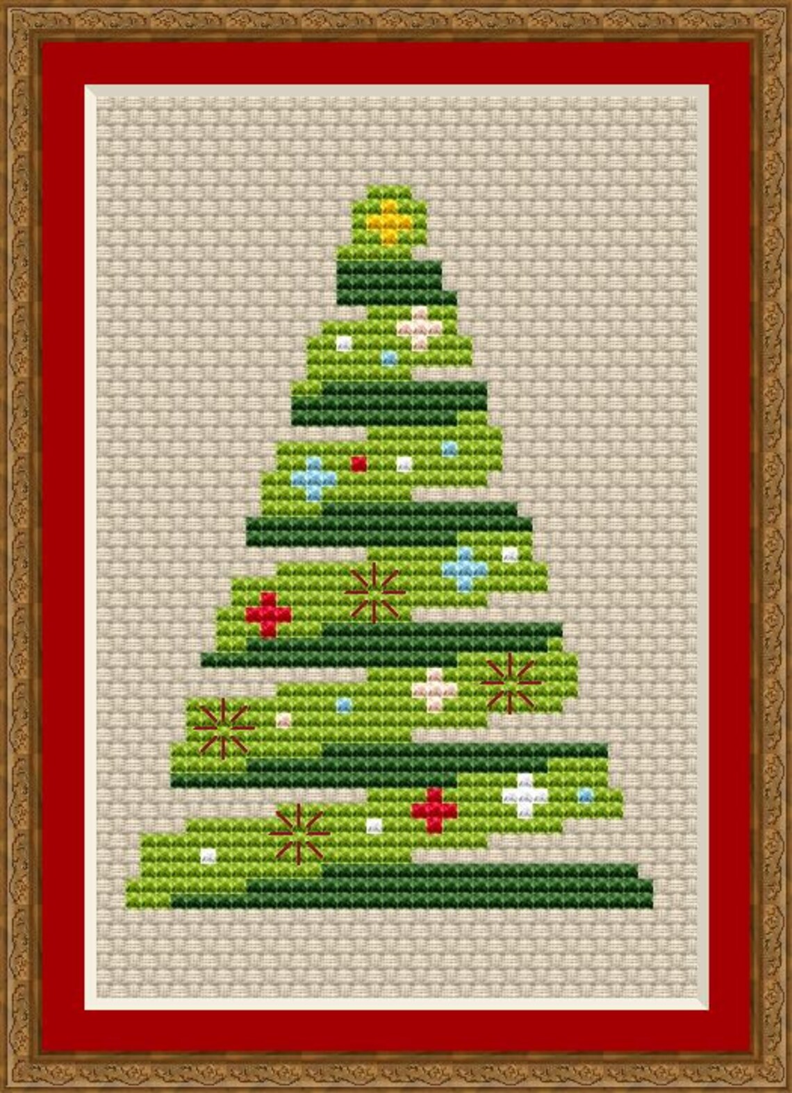 SET of 12 Christmas Trees Cross Stitch Pattern New Year - Etsy