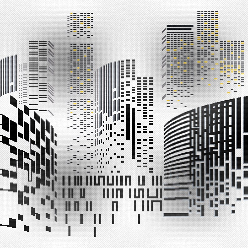 Big City, Cross Stitch Pattern, Geometric Design, Modern Cross Stitch ...