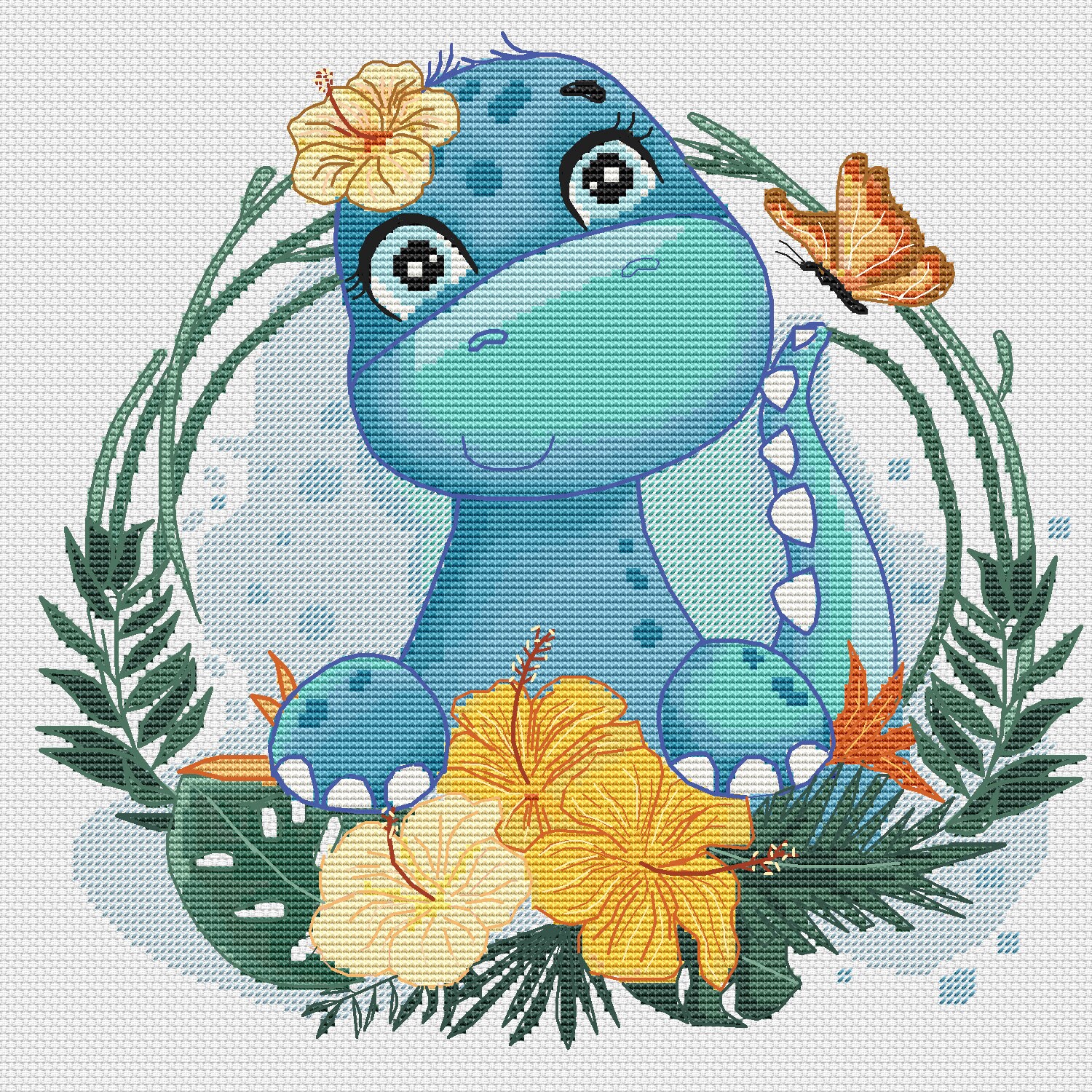 Cute Dinosaur Cross Stitch Pattern Baby Room Modern Cross - Etsy