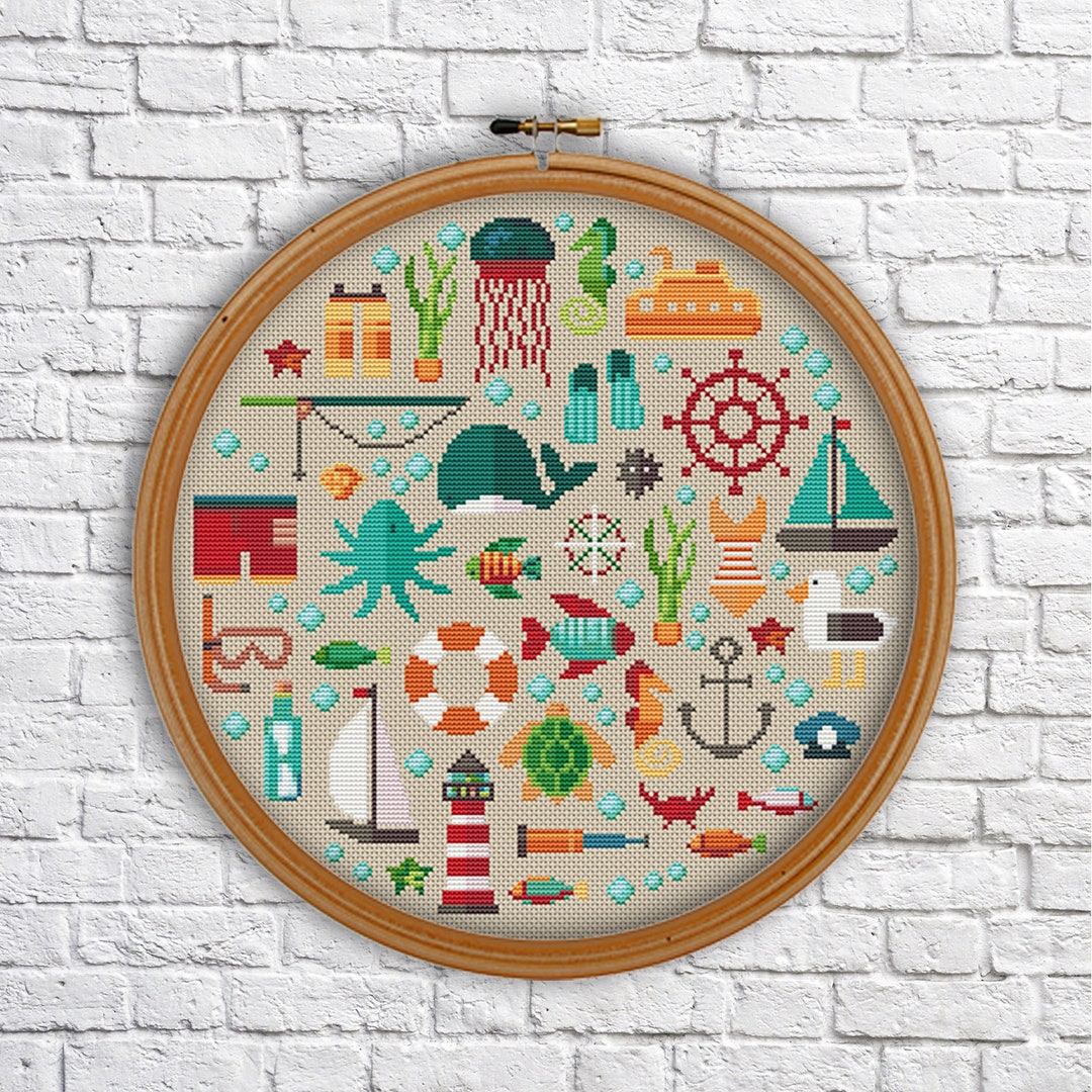 Summer Design Cross Stitch Pattern, Nature, Modern Cross Stitch, PDF ...