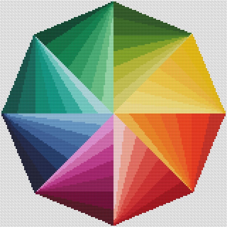 Rainbow Triangle, Cross Stitch Pattern, Geometric Design, Modern Cross ...