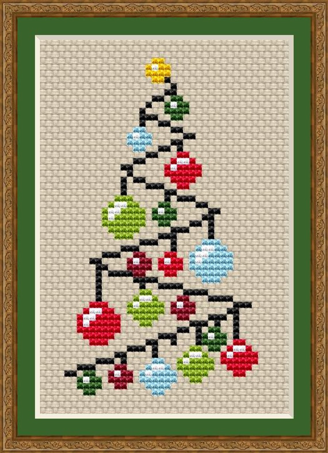 SET of 12 Christmas Trees Cross Stitch Pattern New Year - Etsy