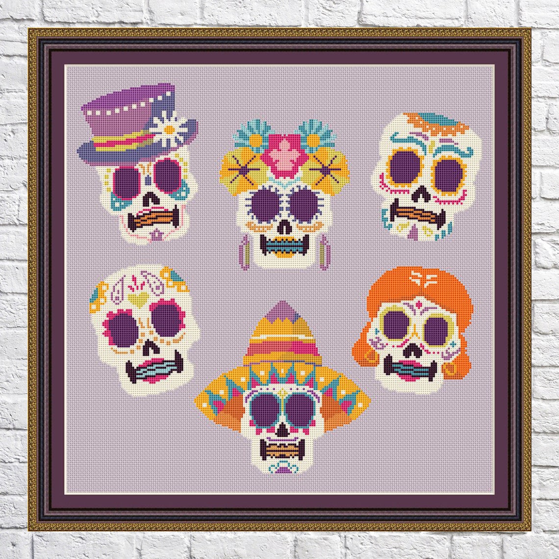 Dia De Muertos, Cross Stitch Pattern, Modern Cross Stitch, PDF, Instant ...