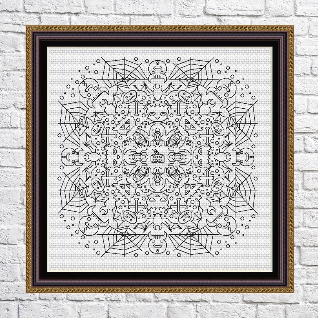 Blackwork Pattern, Halloween, Sampler, PDF, Instant Download ...