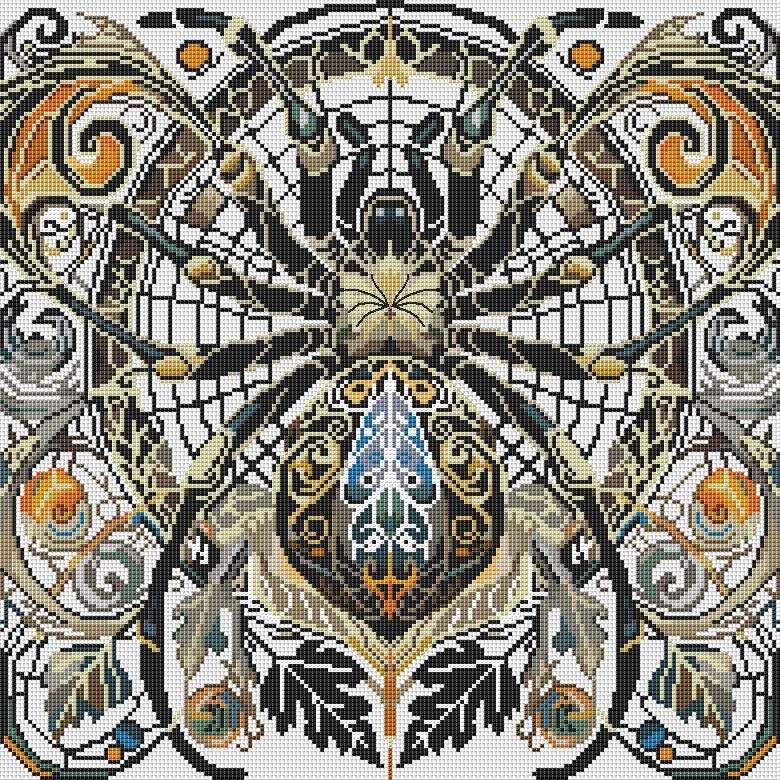 Gilded Baroque Spider, Cross Stitch Pattern, Nature, Modern Cross ...
