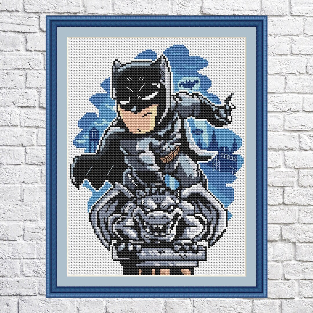 Batman, Cross Stitch Pattern, Cartoon, Modern Cross Stitch, PDF ...