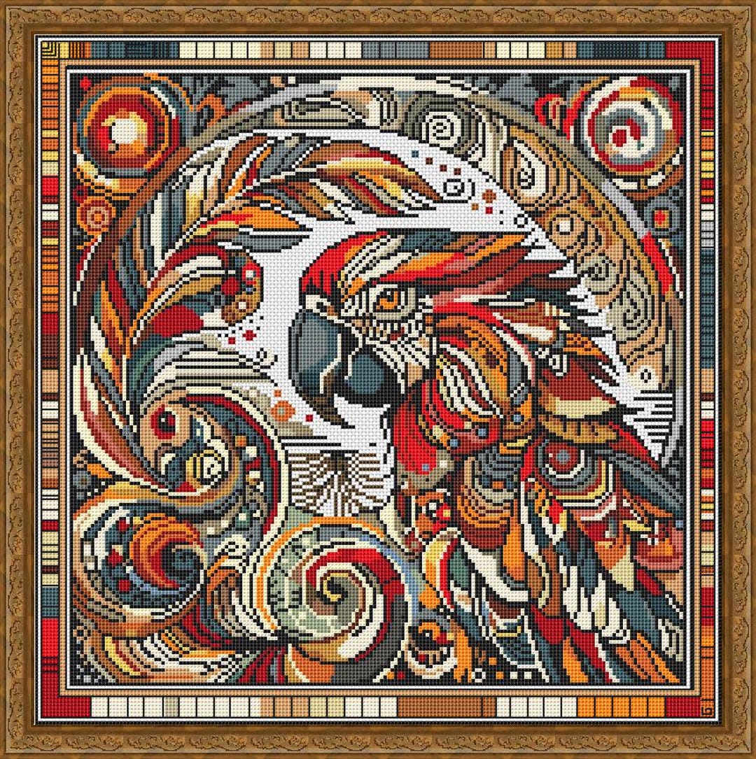 Tropical Parrot, Cross Stitch Pattern, Modern Cross Stitch, PDF ...