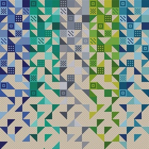 Scattered Square, Cross Stitch Pattern, Geometric Design, Modern Cross ...