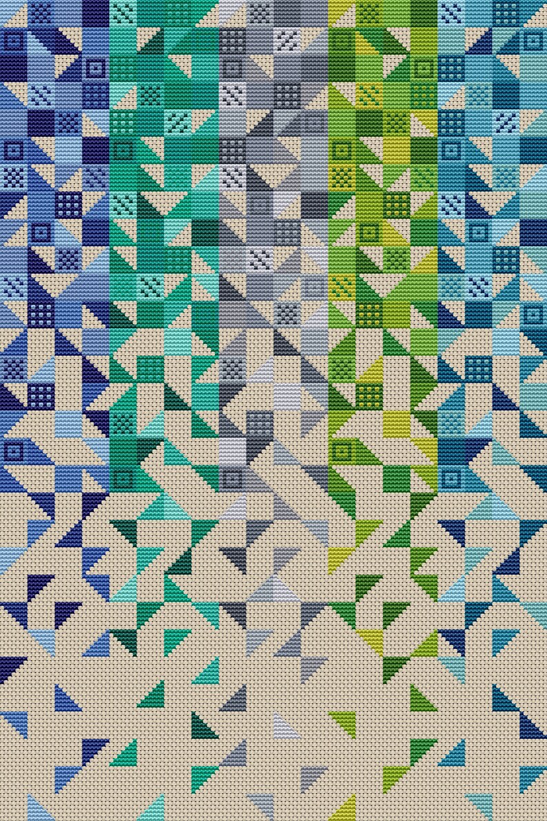 Scattered Square, Cross Stitch Pattern, Geometric Design, Modern Cross ...