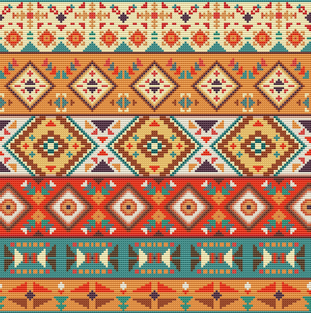 Set of 6 Aztec Design, Cross Stitch Pattern,geometric Design, Modern ...