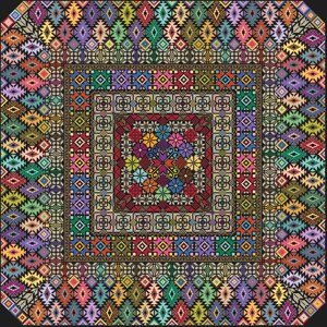 Patchwork, Cross Stitch Pattern, Geometric Design, Sampler, Rainbow ...