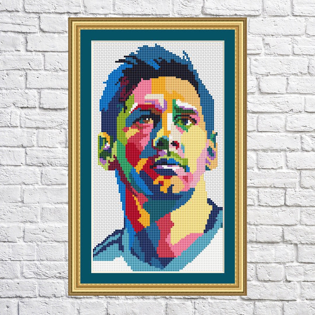 Messi, Cross Stitch Pattern, Famous, Football, Modern Cross Stitch, PDF ...