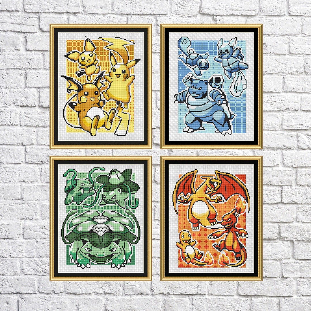 4 Colors Cross Stitch Pattern, Games, Kids Room, Modern Cross Stitch ...