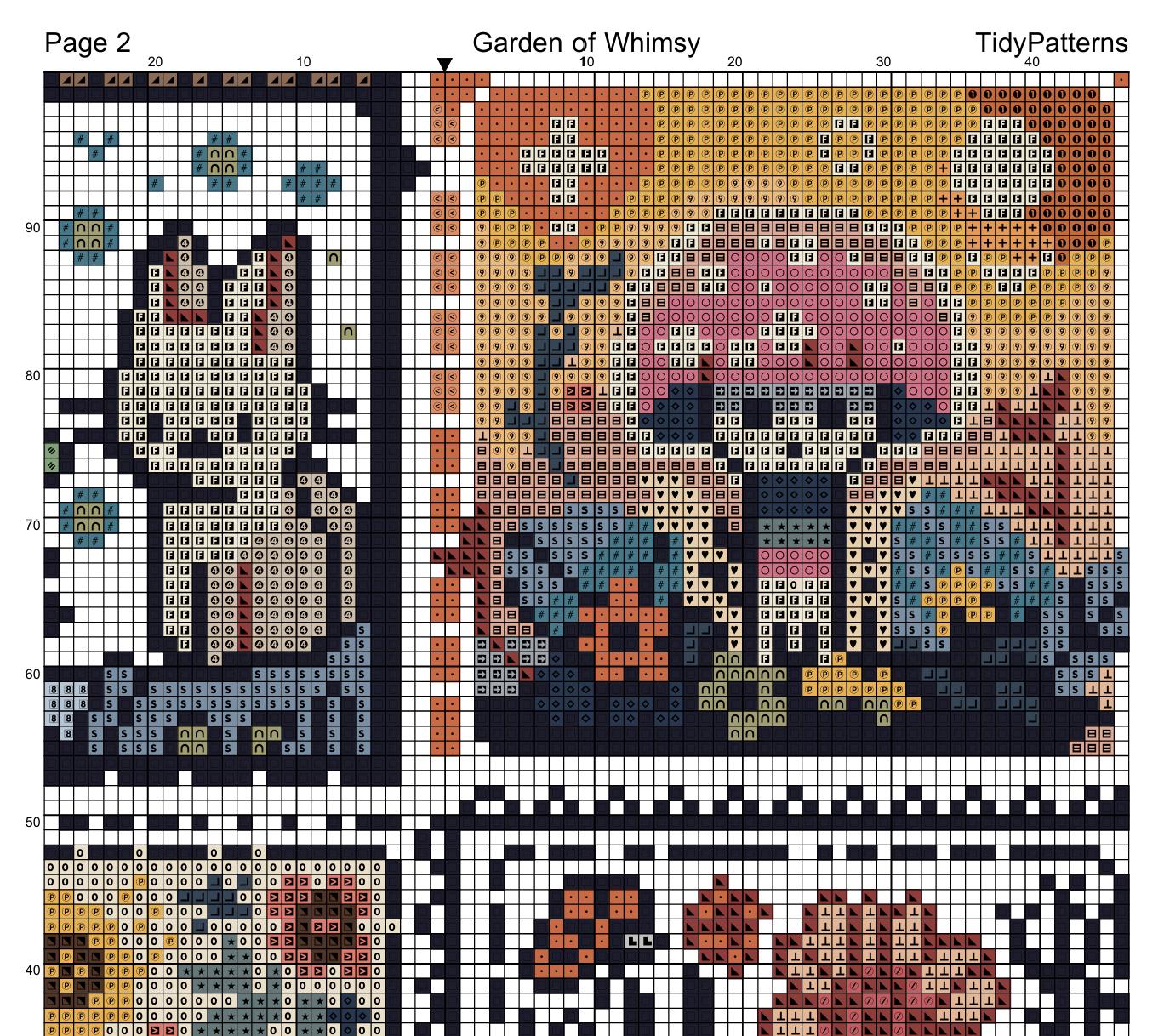 Garden of Whimsy, Set of 16 Stamps, Cross Stitch Pattern, Nature ...