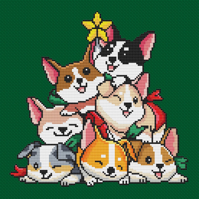 DOG Christmas Cross Stitch Pattern Tree Christmas Modern - Etsy
