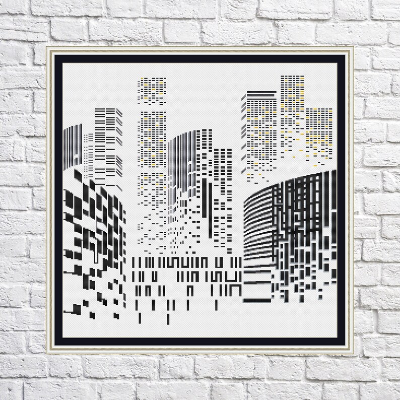 Big City, Cross Stitch Pattern, Geometric Design, Modern Cross Stitch ...