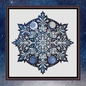 Moonlit Snow Symphony, Cross Stitch Pattern, Nature, Modern Cross ...
