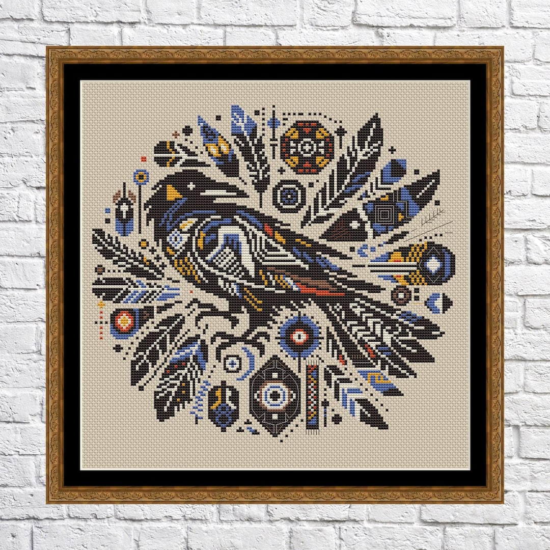 Mystic Raven, Cross Stitch Pattern, Modern Cross Stitch, PDF, Instant ...