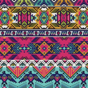 Set of 6 Aztec Design, Cross Stitch Pattern,geometric Design, Modern ...