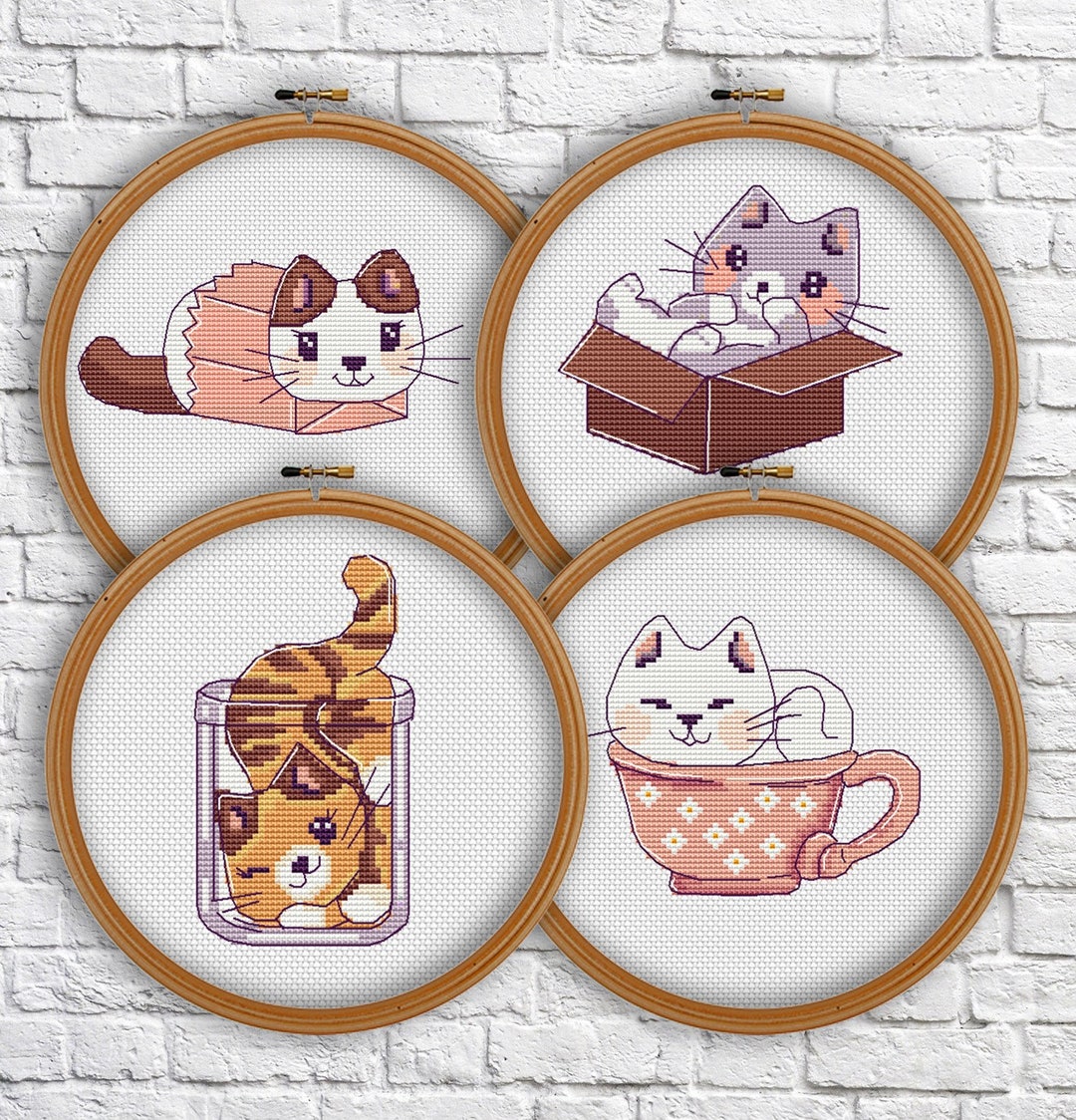 Cute CAT Cross Stitch Pattern, Animal, Modern Cross Stitch, PDF ...