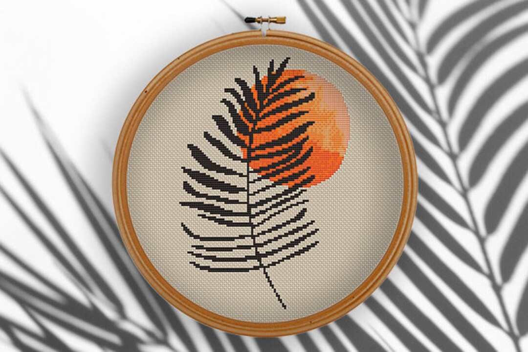 Minimal Art Cross Stitch Pattern, Sunset, Modern Cross Stitch, PDF ...