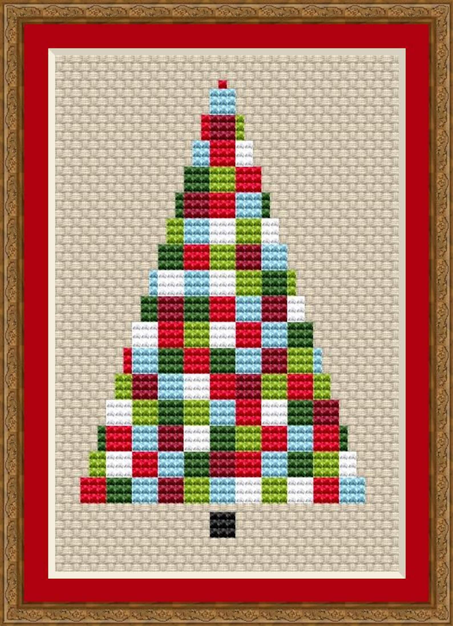 SET of 12 Christmas Trees, Cross Stitch Pattern, New Year Cross Stitch ...