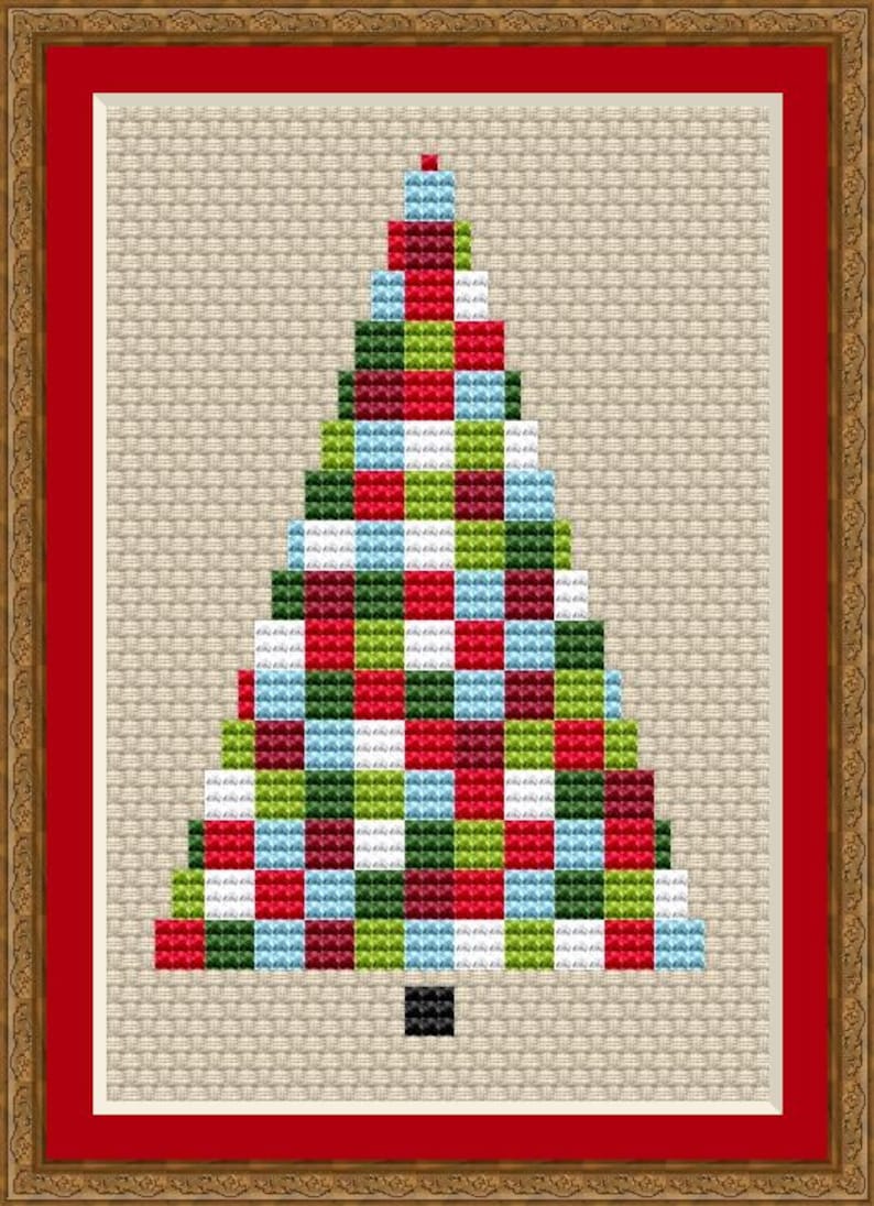 SET of 12 Christmas Trees, Cross Stitch Pattern, New Year Cross Stitch ...