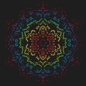 Mandala Cross Stitch Pattern, Rainbow, Geometric Design, Modern Cross ...