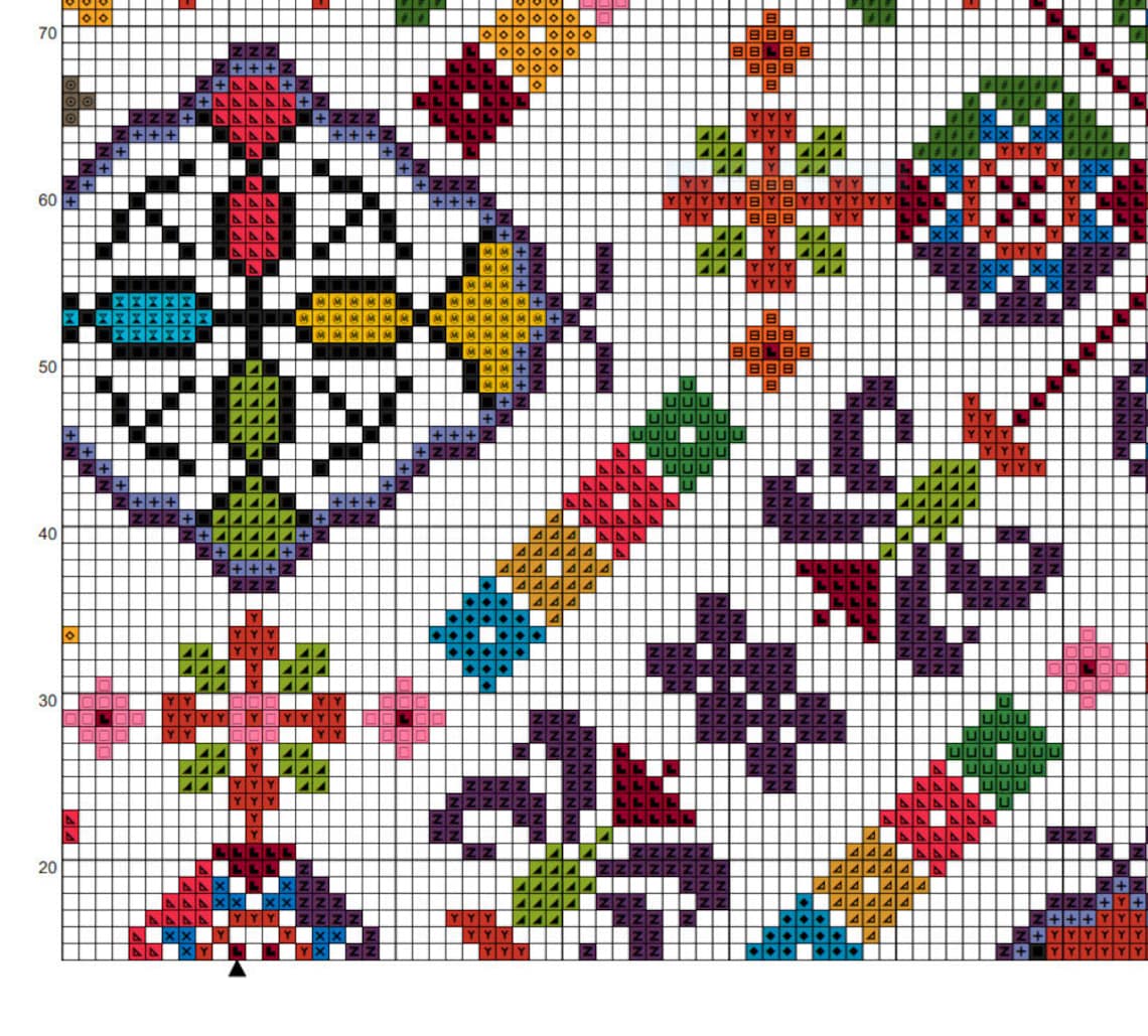 Patchwork, Cross Stitch Pattern, Geometric Design, Sampler, Rainbow ...