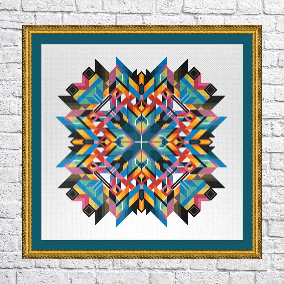 Geometric Mandala Cross Stitch Pattern, Abstract Design,modern Cross Stitch, PDF, Instant ...