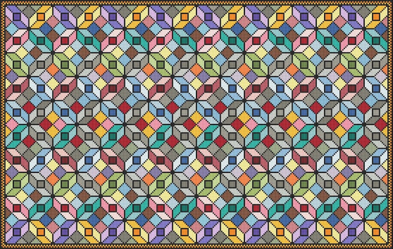Abstract Triangle Design, Cross Stitch Pattern, Geometric Pattern ...