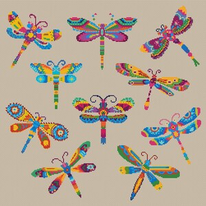 SET of 10 Insects, Cross Stitch Pattern, Modern Cross Stitch, PDF ...