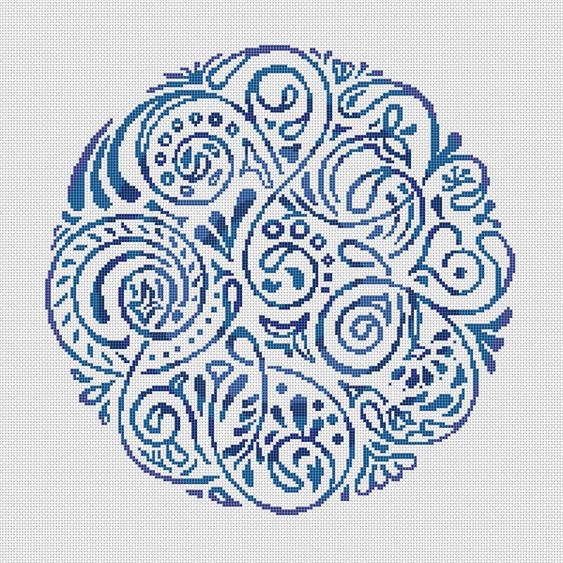 Modèle de point de croix Mandala Design géométrique - Etsy France