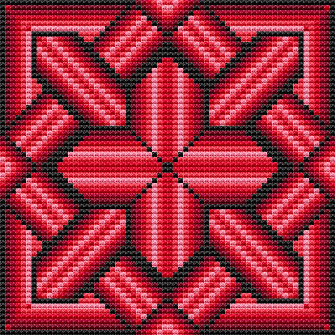 4 Patterns, 4 Colors, Pixel , Geometric Design, Cross Stitch Pattern ...