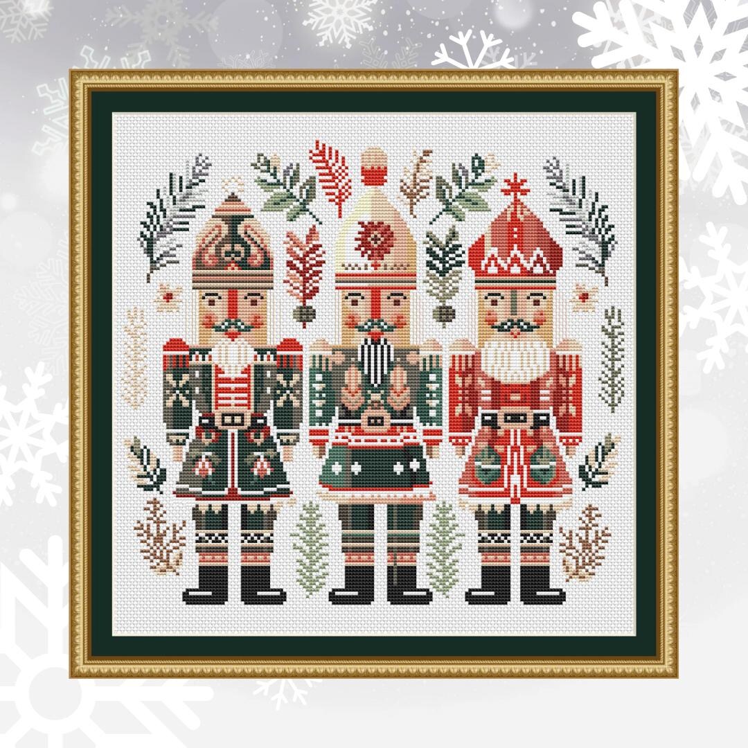 Christmas Nutcrackers Cross Stitch Pattern, Tale Soldier Christmas Decoration, Holidays, PDF ...