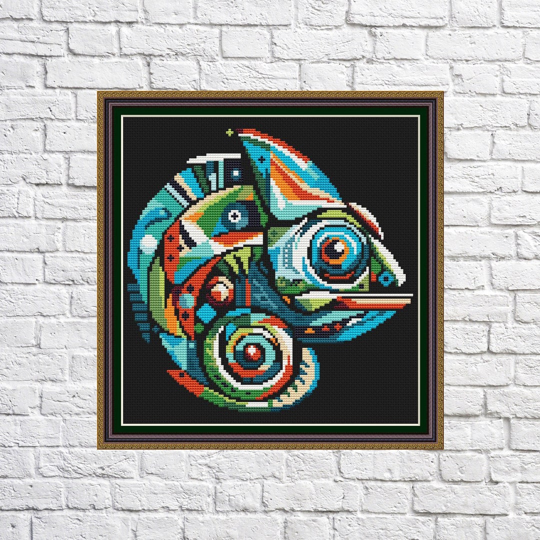 Chameleon, Cross Stitch Pattern, Modern Cross Stitch, PDF, Instant ...