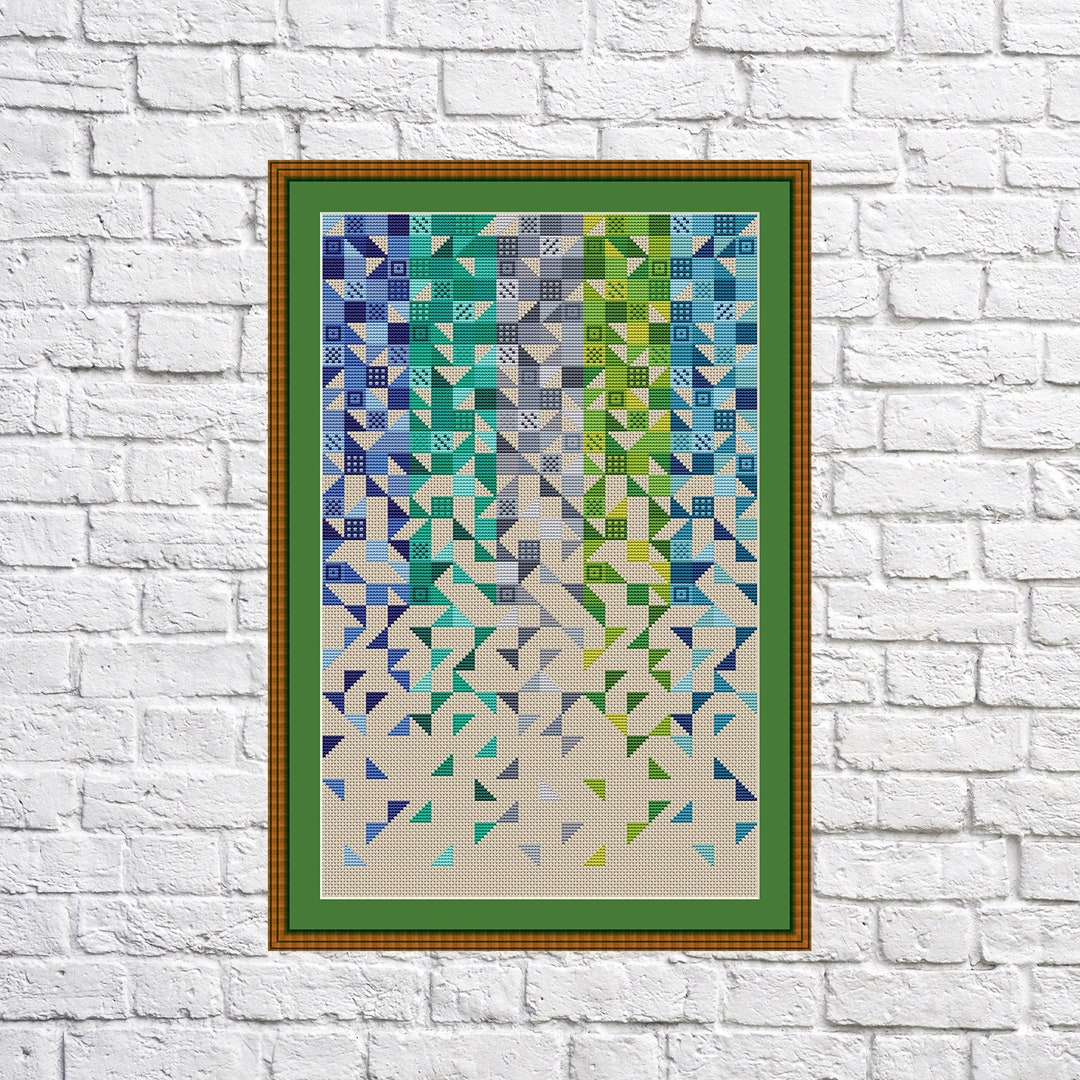 Scattered Square, Cross Stitch Pattern, Geometric Design, Modern Cross ...