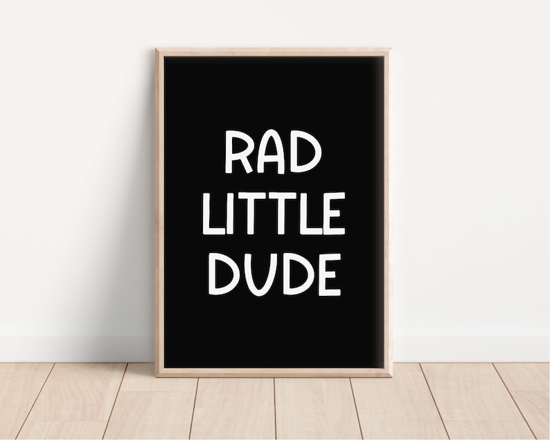 Rad Little Dude Print, Boys Nursery Art, Black and White Boys Room Art ...