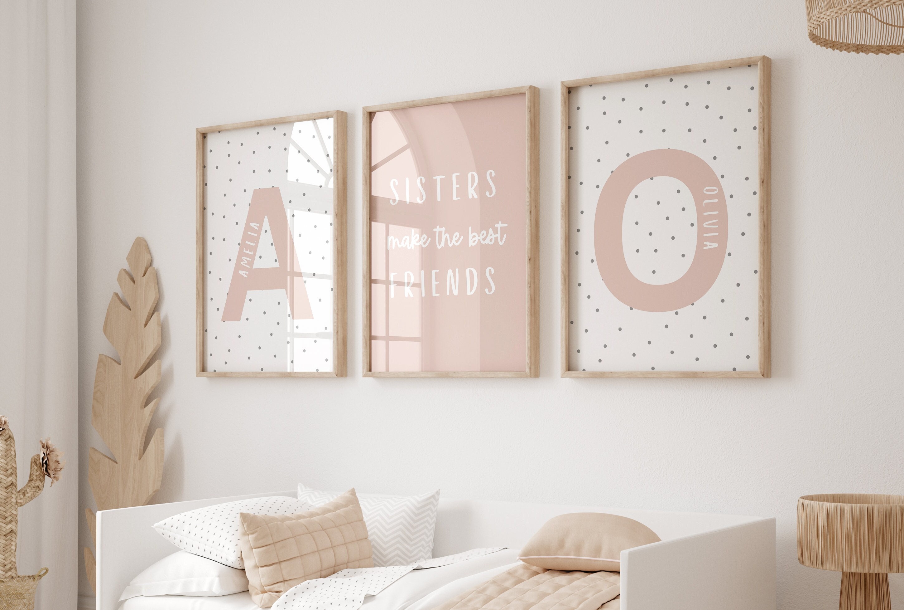 Sisters Make the Best Friends Print, Personalized Sister Wall Art, Twin ...