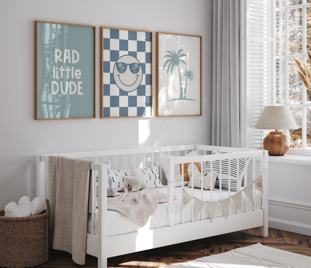 Trendy Boys Room Prints, Checkered Palm Tree Art (digital Download) - Etsy