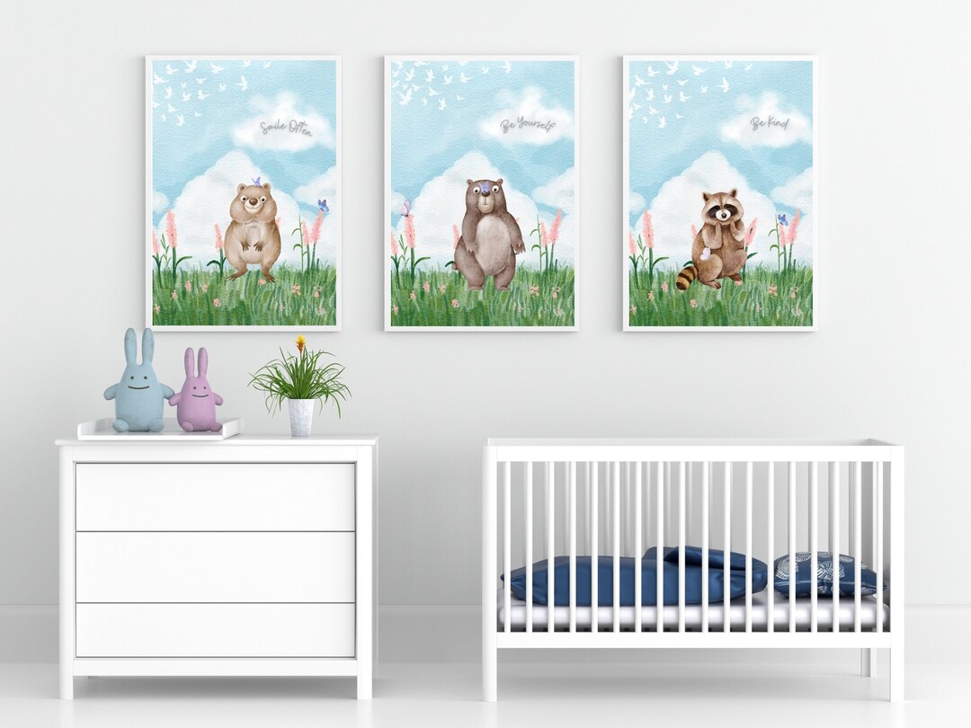 Cute Animal Posters nursery Printable animal Nursery Decor - Etsy