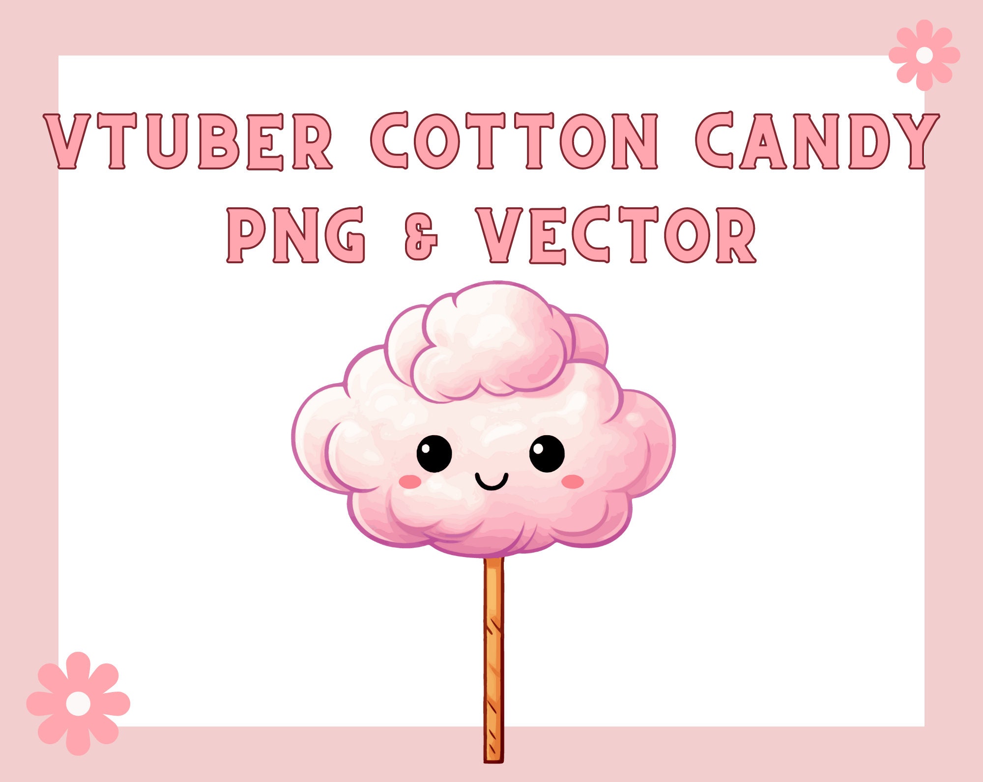 Vtuber Cotton Candy / Asset / Pngtuber Asset / Kawaii - Etsy
